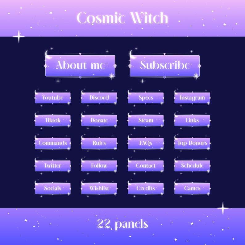 Cosmic Twitch Panels | Cozy Witchy Cute Celestial Kawaii Aesthetic ...