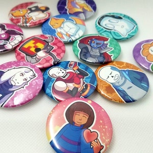 Undertale Pin Back Buttons, 1.75 Inch Button, 44mm Button, Undertale ...
