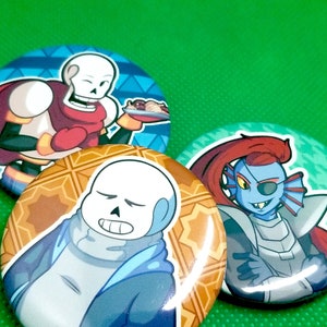 Undertale Pin Back Buttons, 1.75 Inch Button, 44mm Button, Undertale ...