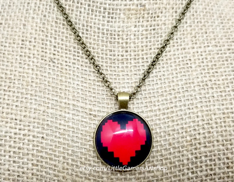 Undertale Soul Heart Necklace, Determination Pendant Necklace, Gaming ...