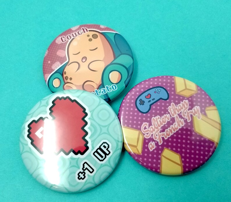 Kawaii Gamer Pin Anime Pin back Buttons Lindo botón de - Etsy España