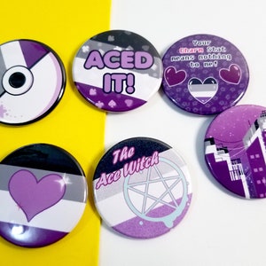Ace Pride Buttons, 1 3/4 Inch 44mm Pin Back Buttons , Asexual Pin Badge ...