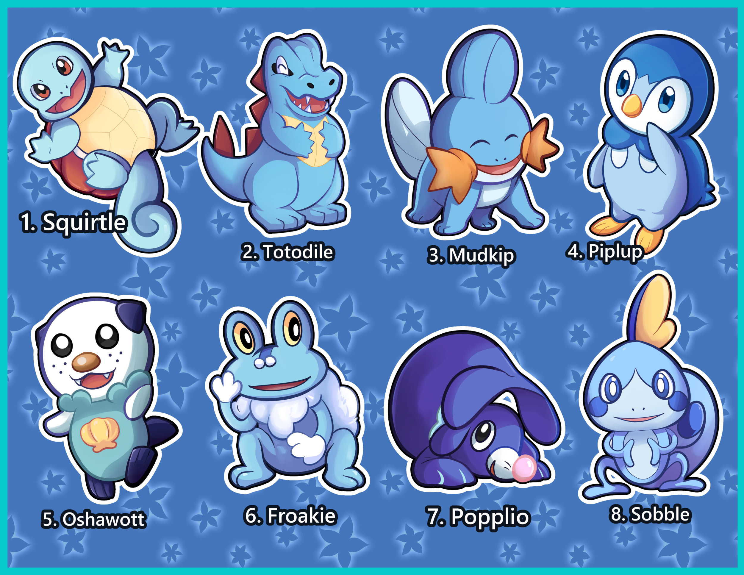 Pokemon Stickers: Water Starters Die Cut Vinyl Stickers - Etsy