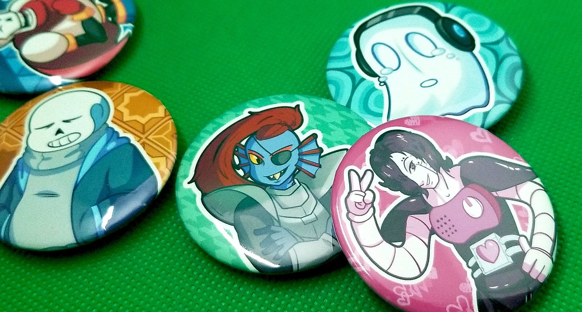 Undertale Pin back Buttons 1.75 inch button 44mm button | Etsy