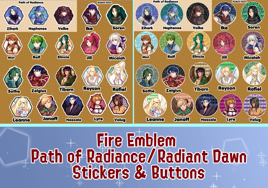 Fire Emblem Path of Radiance and Radiant Dawn Buttons & Stickers - Etsy