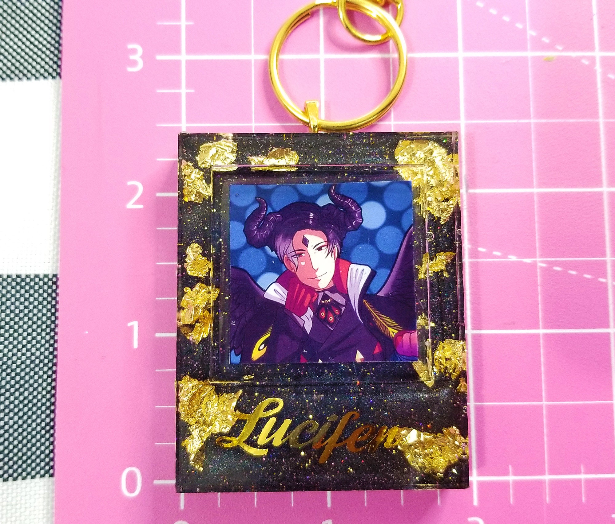 Lucifer Resin Photo Keychain, Obey Me Shall We Date Key Chain, Resin ...