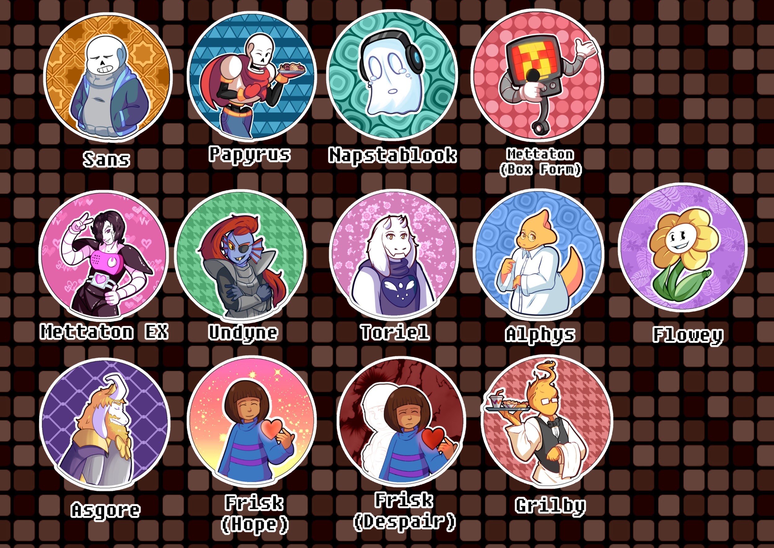 Undertale Pin back Buttons 1.75 inch button 44mm button | Etsy