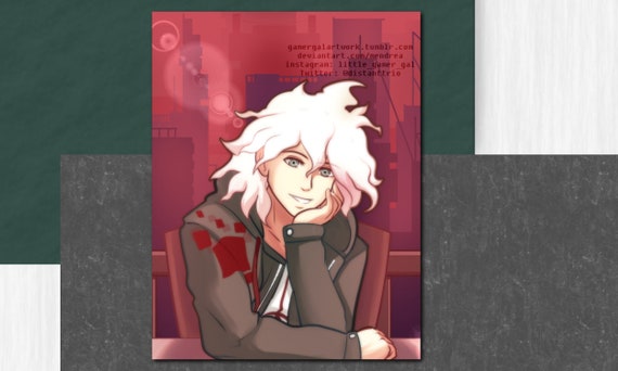 Danganronpa Print Nagito Komaeda Art Print 4 x6 or 8.5 x | Etsy