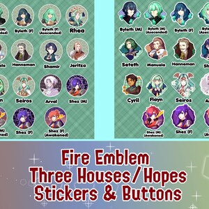 Fire Emblem Ungrouped Three Houses and Three Hopes - Buttons & Stickers ...