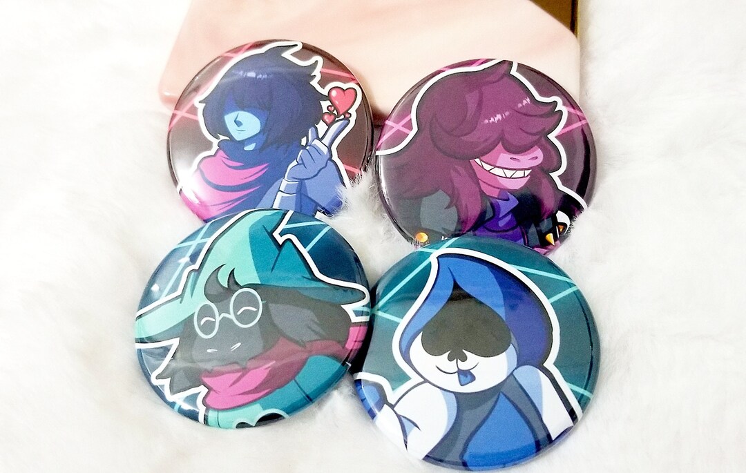 Deltarune Pin Back Buttons, Team Fun 1.75 Inch Button, 44mm Button ...