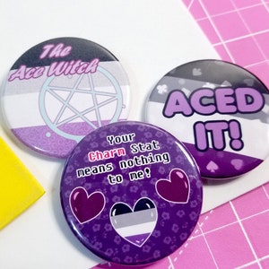 Ace Pride Buttons, 1 3/4 Inch 44mm Pin Back Buttons , Asexual Pin Badge ...