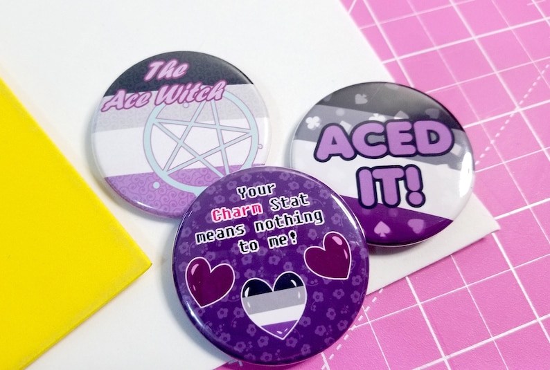 Ace Pride Buttons 1 3/4 Inch 44mm Pin Back Buttons Asexual - Etsy