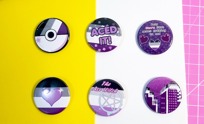 Ace Pride Buttons 1 3/4 Inch 44mm Pin Back Buttons Asexual - Etsy