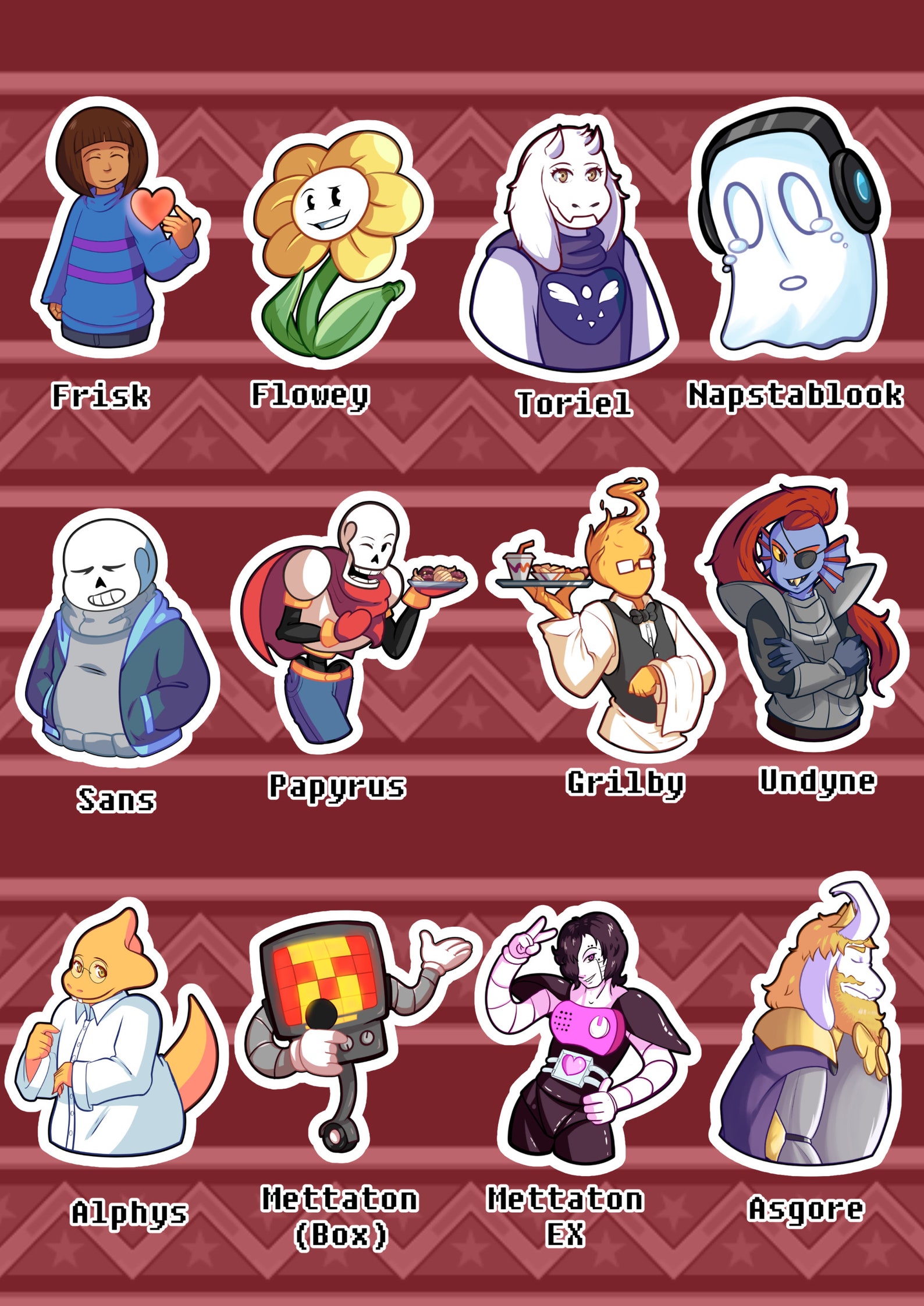 Undertale Vinyl Sticker Packs Undertale Stickers Die Cut - Etsy