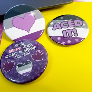 Ace Pride Buttons, 1 3/4 Inch 44mm Pin Back Buttons , Asexual Pin Badge ...