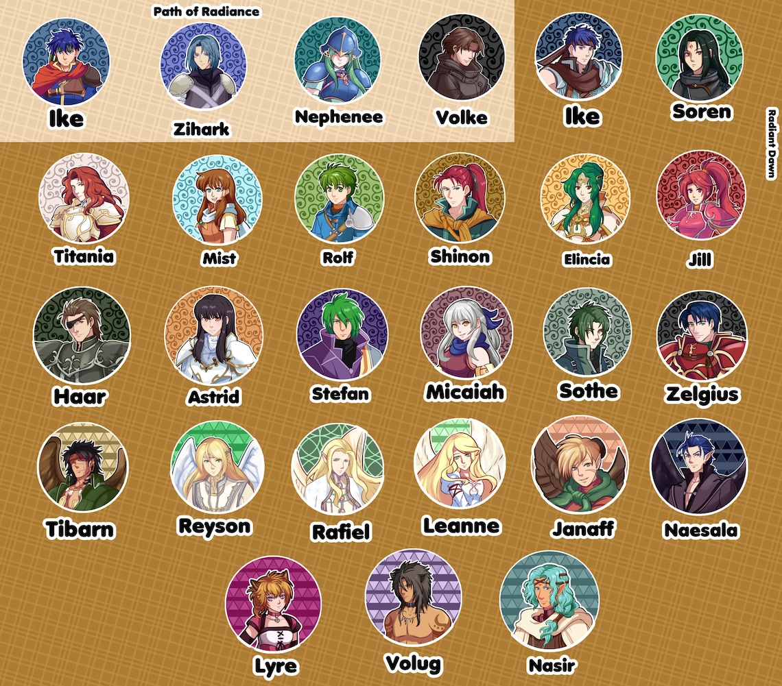 Fire Emblem Path of Radiance and Radiant Dawn - Buttons & Stickers - Etsy