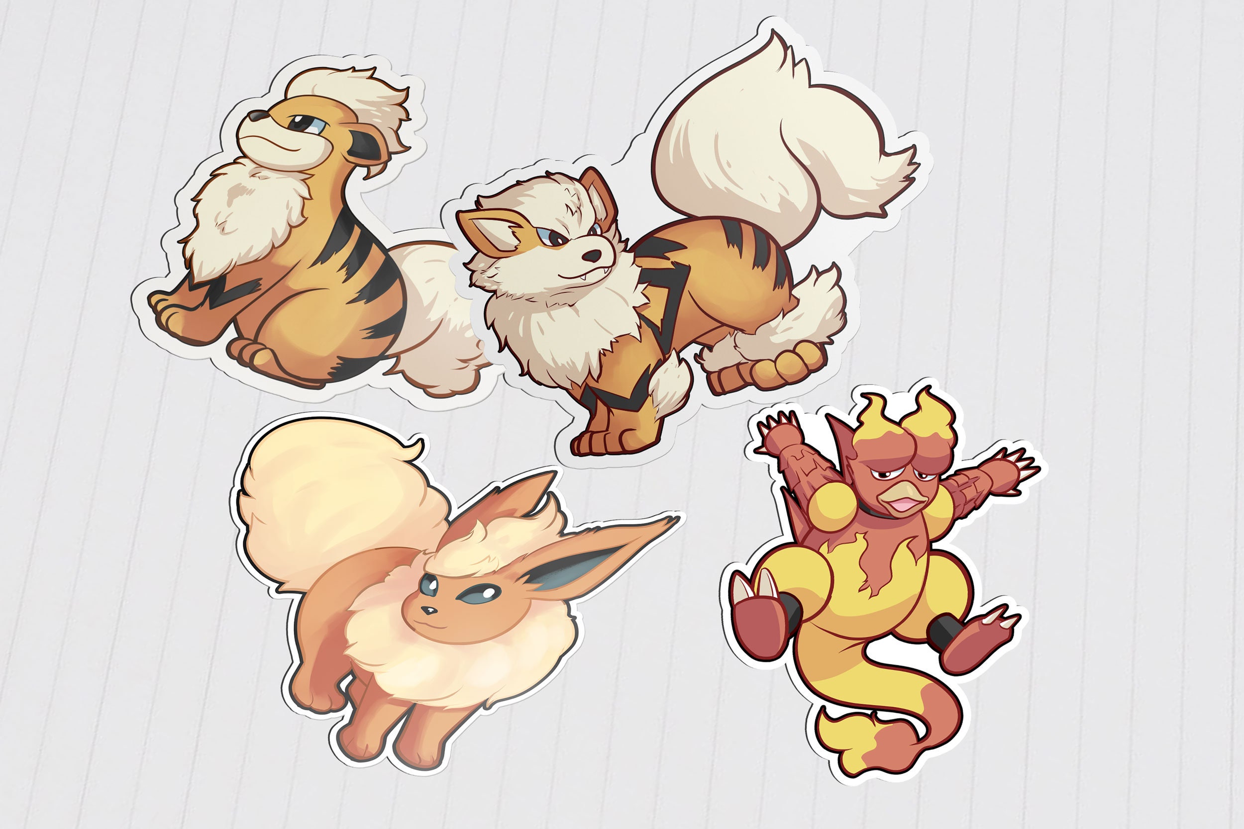 Kanto Region Fire Pokemon Stickers Gen 1 Fire Pokemon Die - Etsy