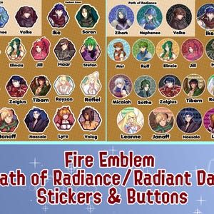 Fire Emblem Path of Radiance and Radiant Dawn - Buttons & Stickers - Etsy