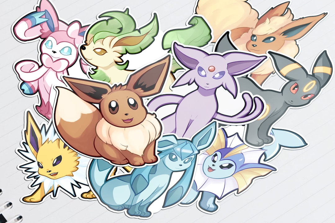 Eeveelutions Stickers, Eeveelution Sticker, Pokemon Stickers,laptop ...
