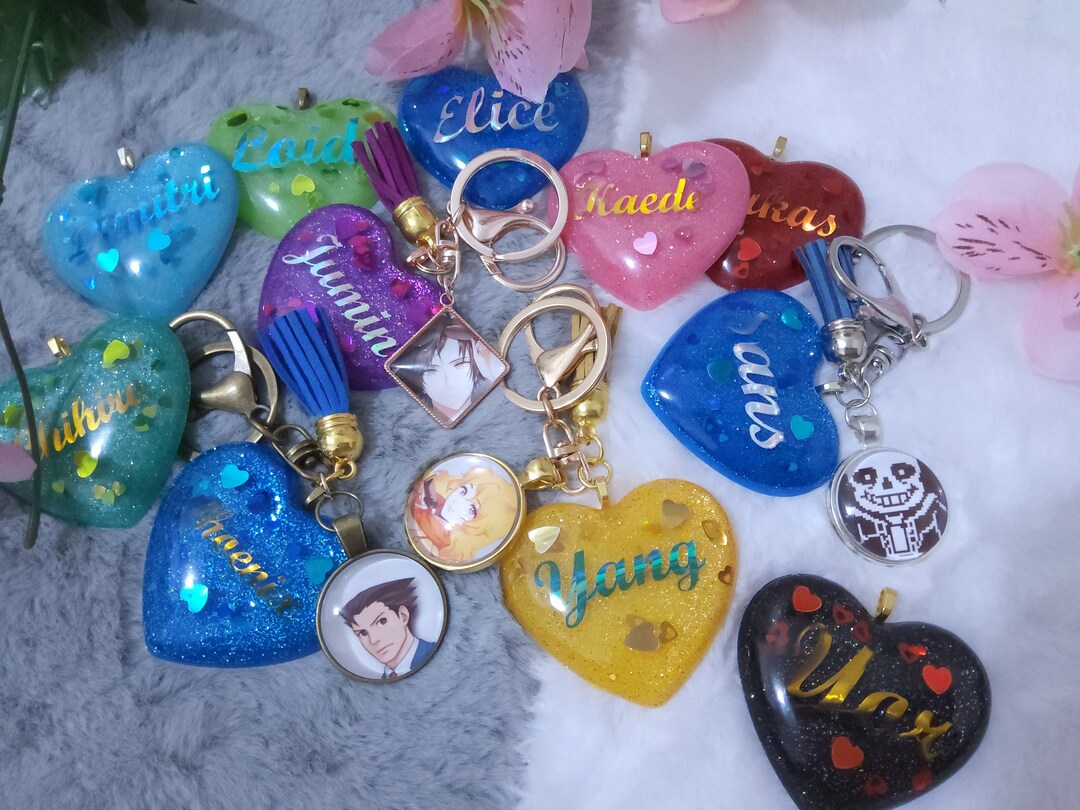 Custom Anime Heart Photo Charm, Custom Name Charm, Custom Character ...