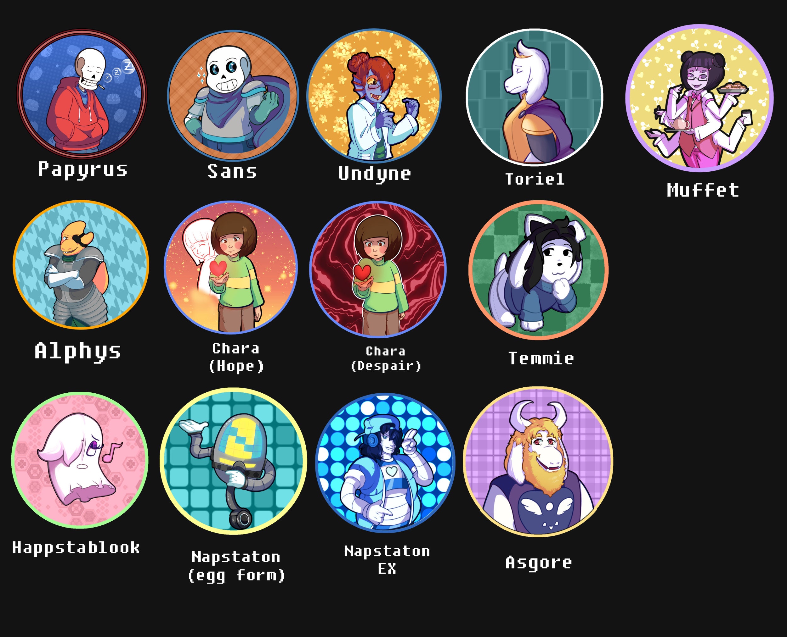 Underswap Pin back Buttons Undertale Buttons Undertale AU | Etsy