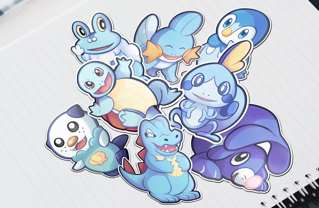 Pokemon Stickers: Water Starters Die Cut, Vinyl Stickers, Cute Water ...