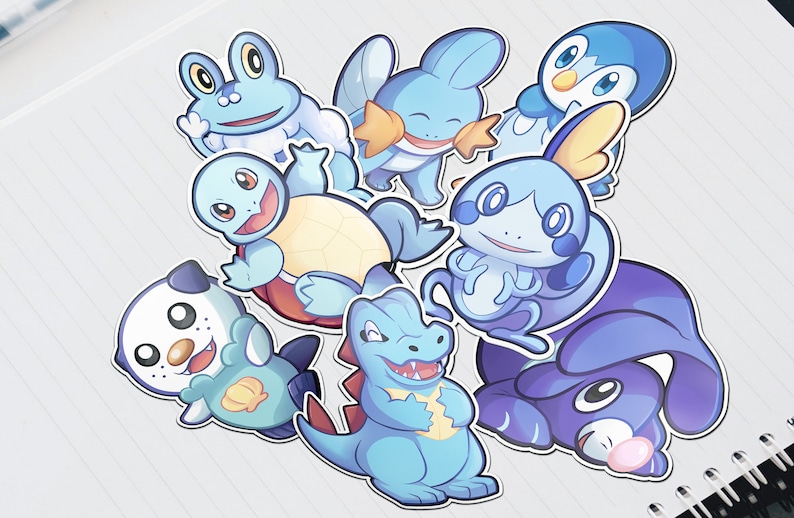 Pokemon Stickers: Water Starters Die Cut Vinyl Stickers - Etsy