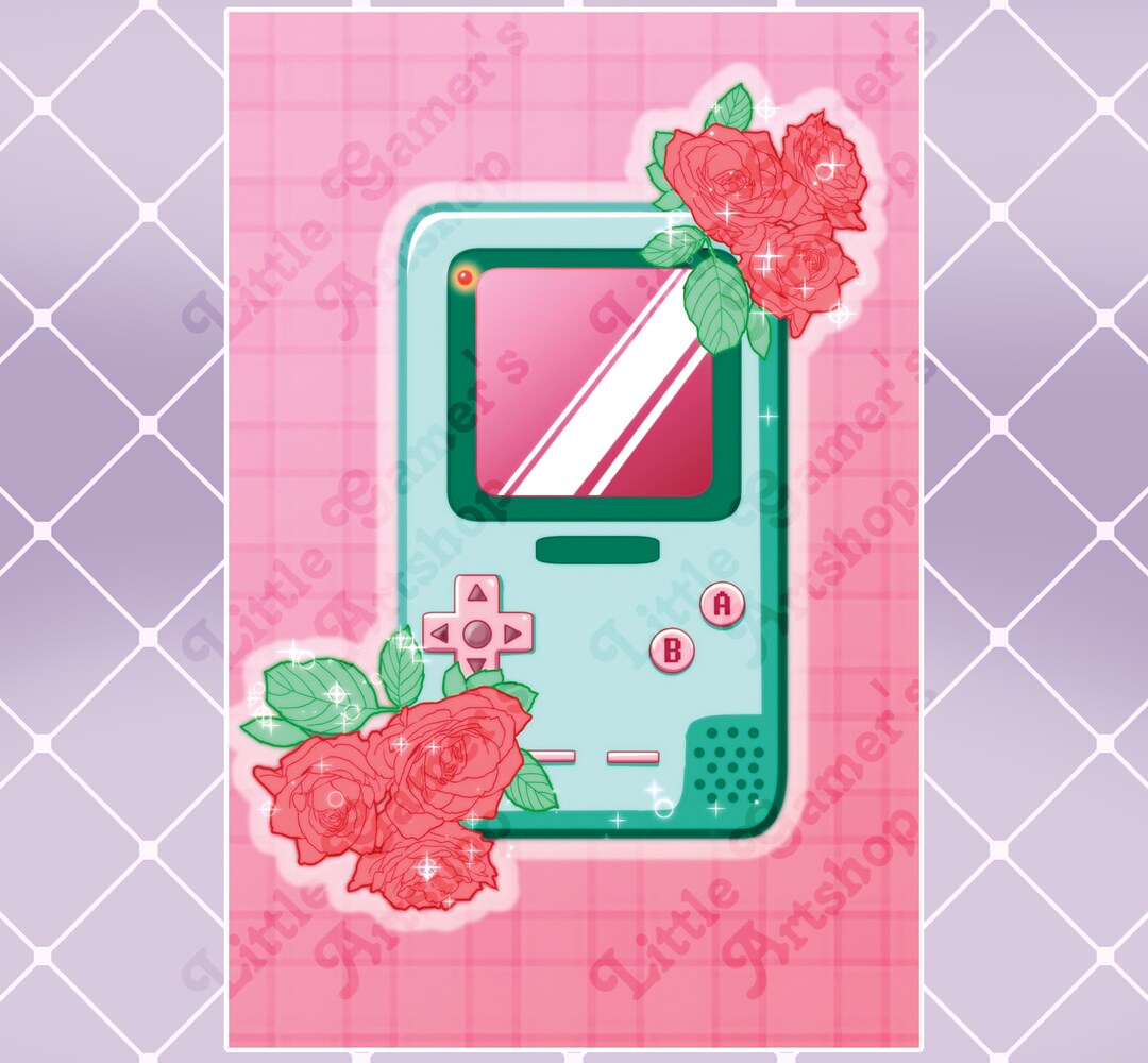 Cute Gamer Digital Art Print, Pastel Gamer Girl Art, Art Print, Kawaii ...