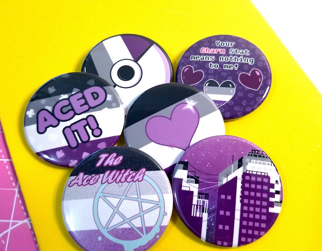 Ace Pride Buttons, 1 3/4 Inch 44mm Pin Back Buttons , Asexual Pin Badge ...