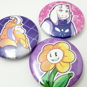 Undertale Pin Back Buttons, 1.75 Inch Button, 44mm Button, Undertale ...