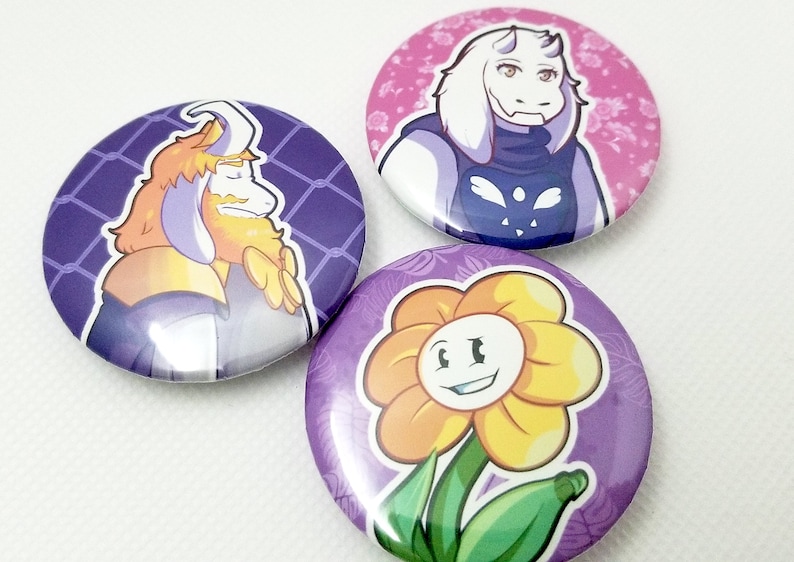 Undertale Pin Back Buttons, 1.75 Inch Button, 44mm Button, Undertale ...