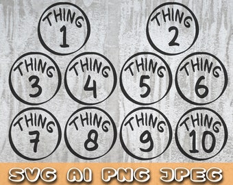 Thing 1 Vector | Etsy