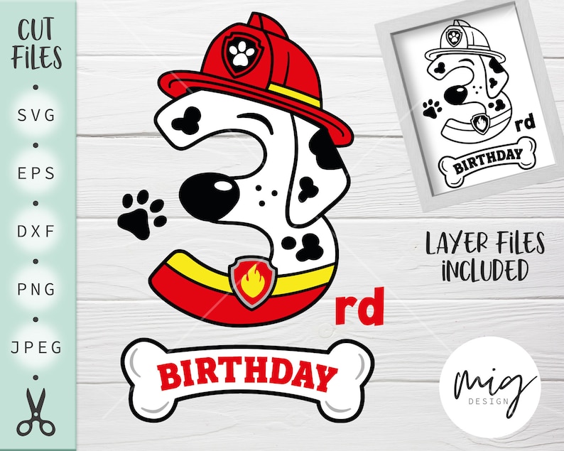 Paw Patrol Birthday Svg Silhouette
