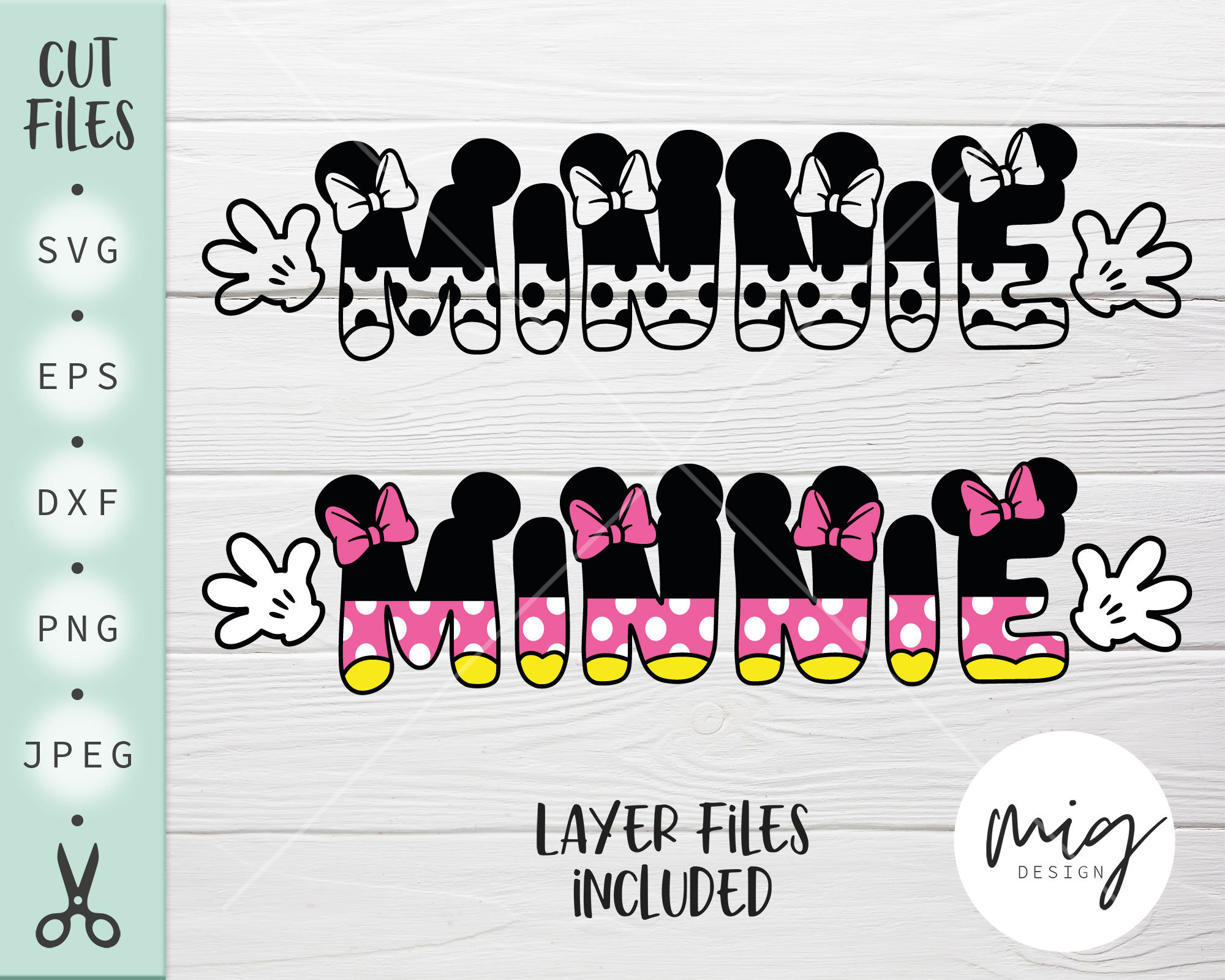 Minnie Mouse Word Svg