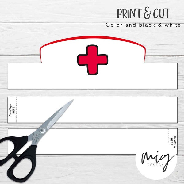 Nurse Hat Printable - Etsy
