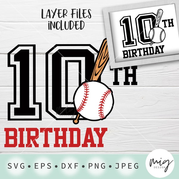 Baseball 10th Birthday Shirt - Etsy