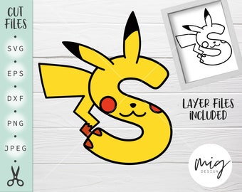 Art & Collectibles Alphabet Font Letter Pikachu V svg Pokemon Letter ...