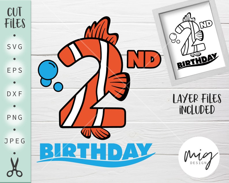 2nd Birthday Nemo Svg Two Nemo Svg Nemo Svg Nemo Birthday - Etsy Canada