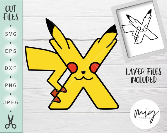 Craft Supplies & Tools Materials Pikachu svg Pikachu letter E svg ...
