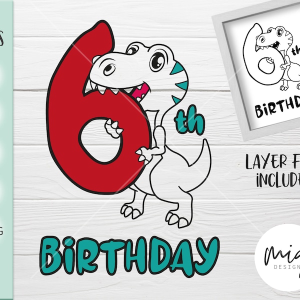 6 Geburtstag Svg - Etsy UK