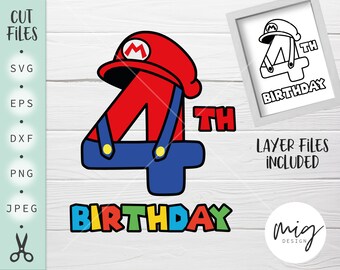 Mario Birthday Svg | Etsy