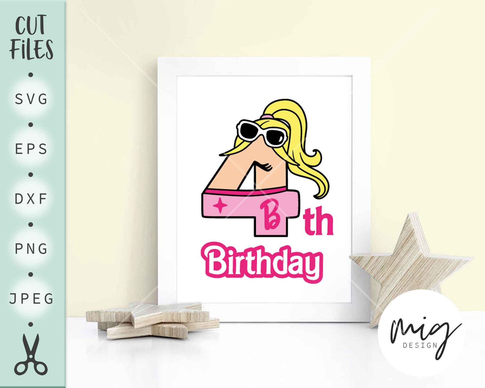 Barbie Birthday Svg 4th Birthday Barbie Svg Barbie Number 4 - Etsy