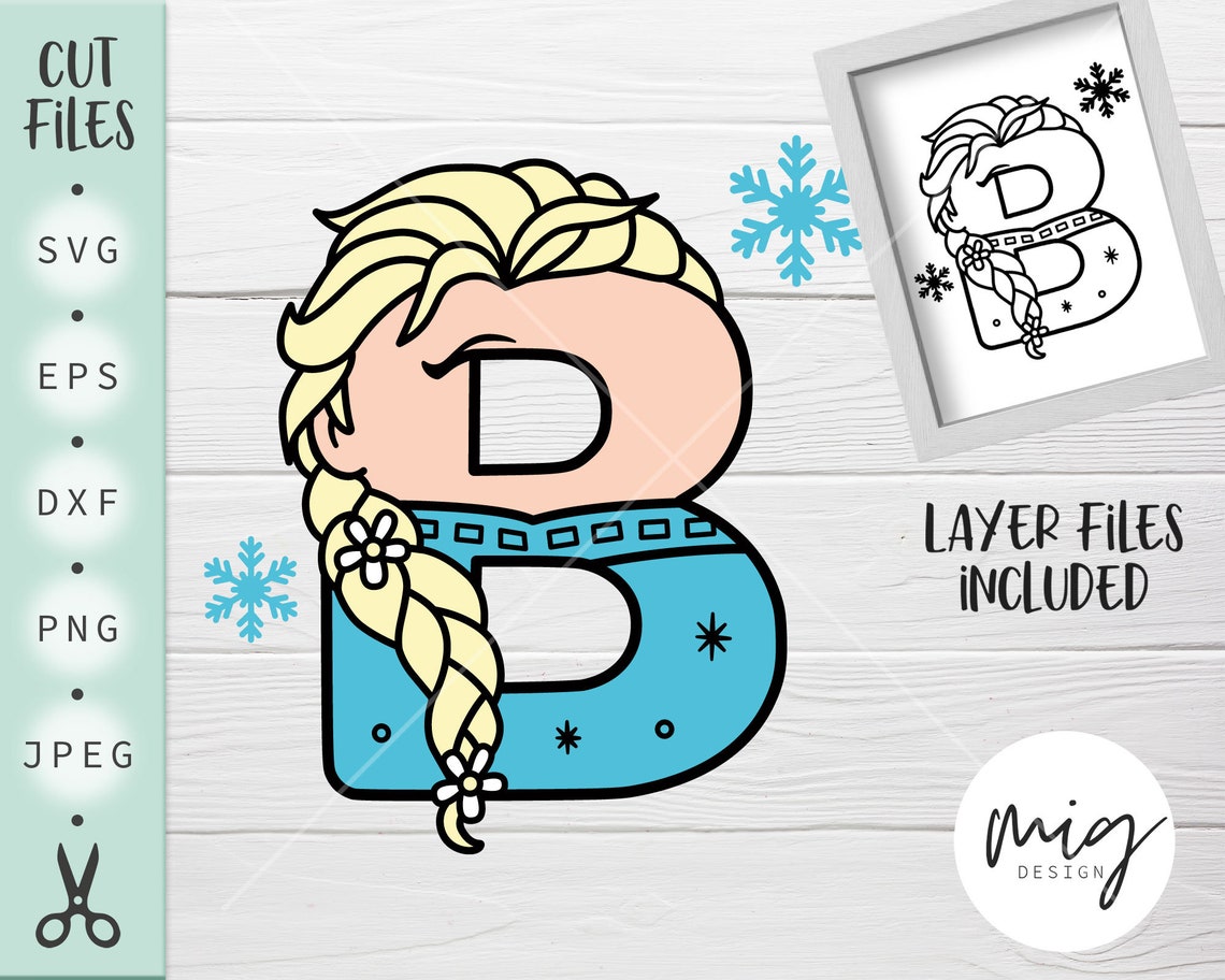 Letter Frozen Svg Frozen Letter B Svg Frozen Svg Elsa B - Etsy