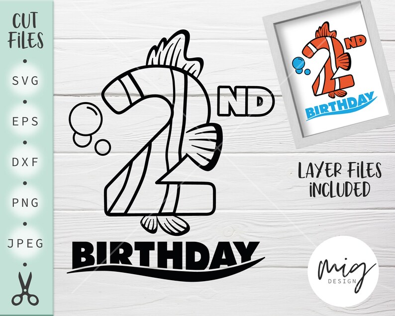 2nd Birthday Nemo Svg Two Nemo Svg Nemo Svg Nemo Birthday - Etsy Canada