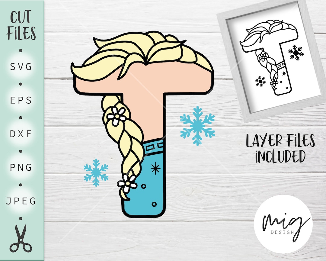 Letter Frozen Svg Frozen Letter T Svg Frozen Svg Elsa T - Etsy Canada