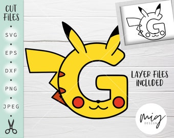 Art & Collectibles Alphabet Font Letter Pikachu V svg Pokemon Letter ...