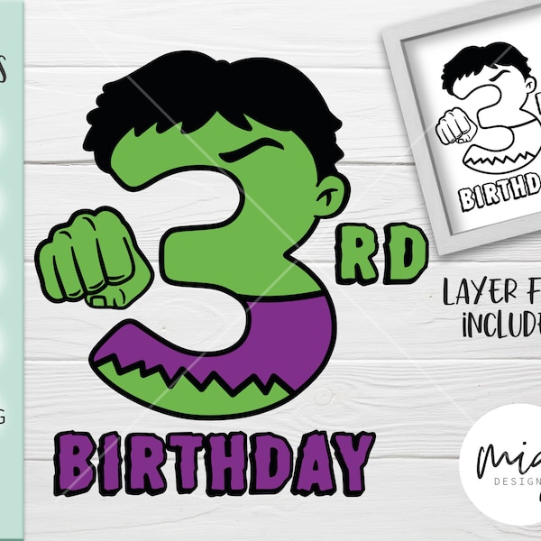 Hulk 3rd Birthday Svg - Etsy