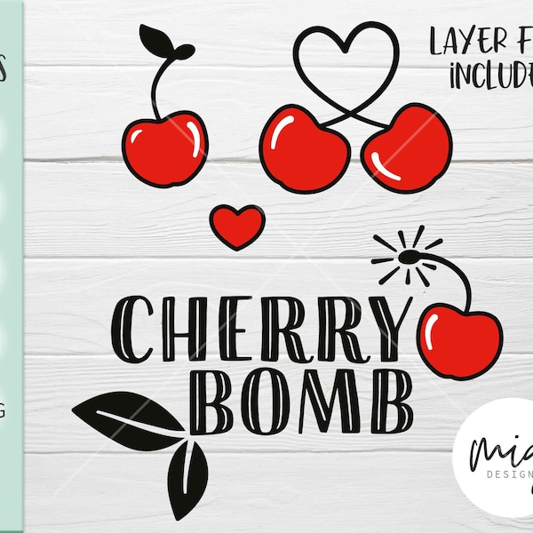 Cherry Bomb With Cherry Svg - Etsy UK