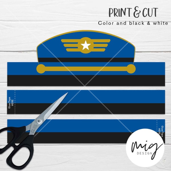 Pilot Hat Template - Etsy