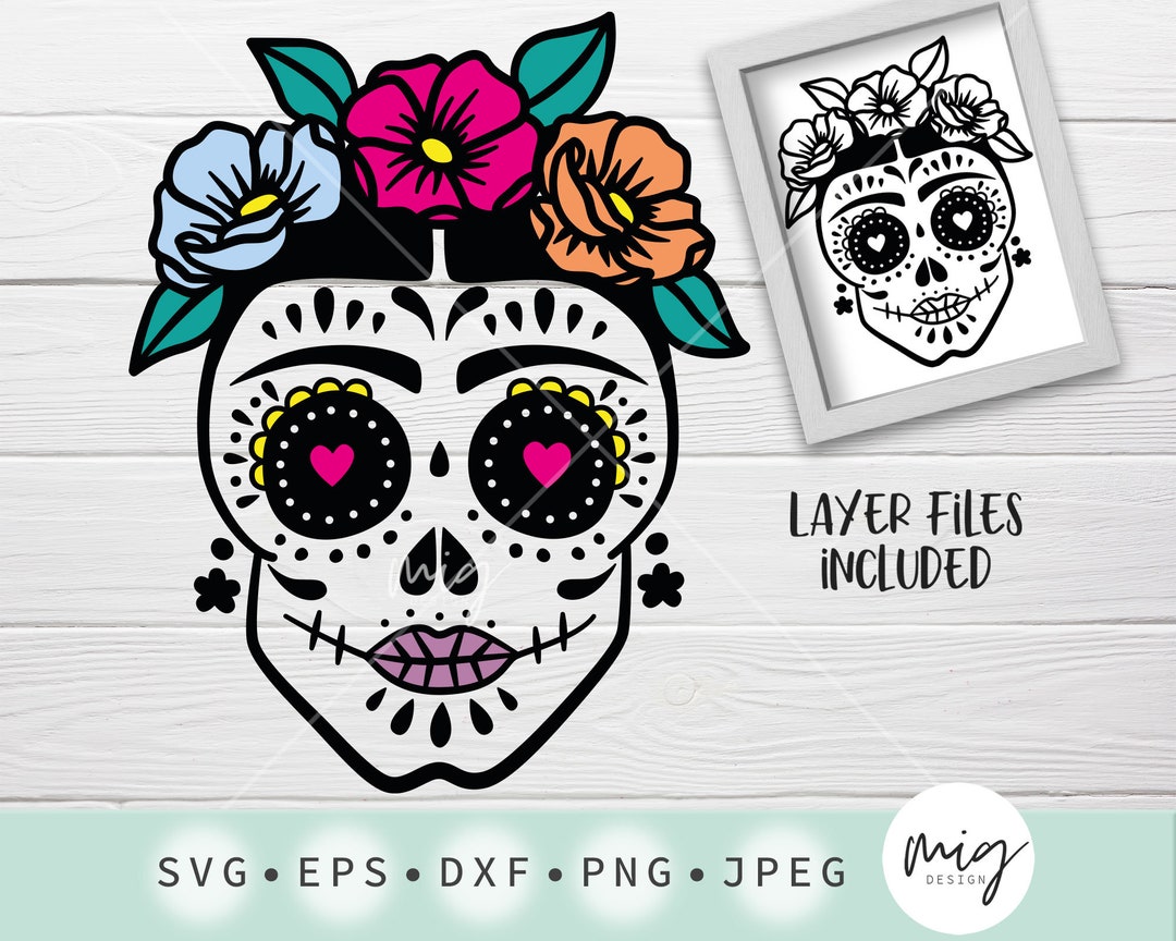 Sugar Skull Svg Catrina Svg Sugar Skull Cut File Sugar - Etsy